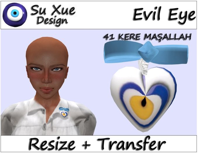 Second Life Marketplace - ️ [ Su ] Turk Nazar Evil Eye Silver Resize Blue