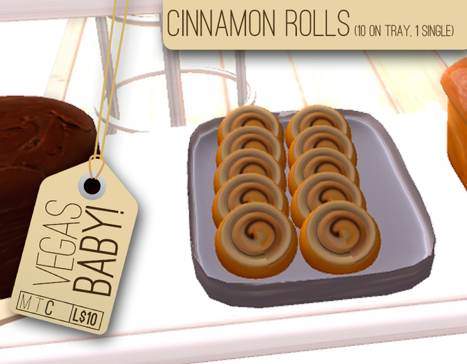 Second Life Marketplace - Vegas Baby! Tray of Cinnamon Rolls
