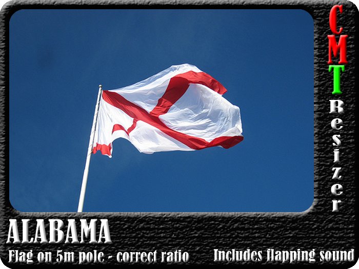 Second Life Marketplace - *TGA* Flag of Alabama 1895 5m w/sound & Resizer