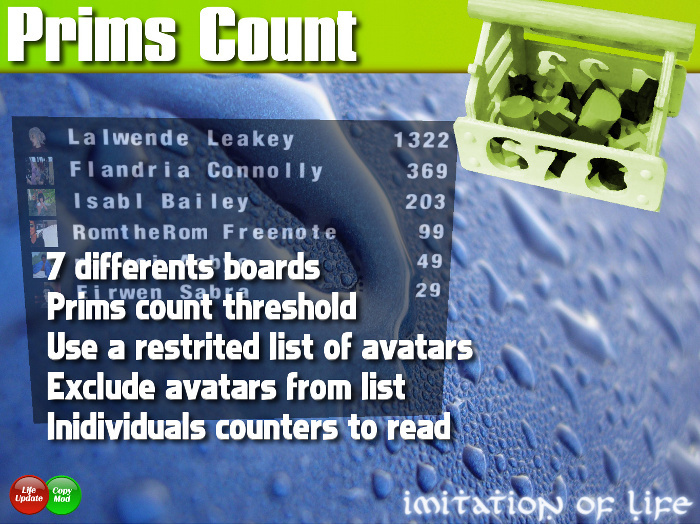 Second Life Marketplace - IOL Prims Count - Share Prim Count Information