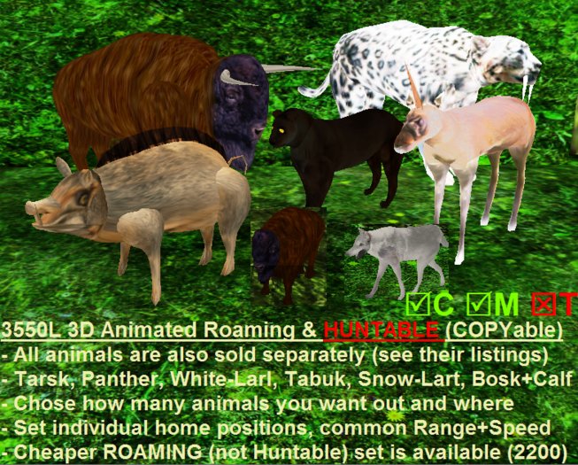 Second Life Marketplace - 3D Animated Gor-Animal-SET Huntable