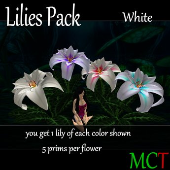 Second Life Marketplace - Lilies Pack - White (copy/mod)