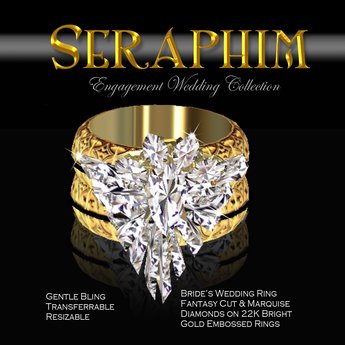 Second Life Marketplace - Exquisite Seraphim Bride's Wedding Ring in Gold