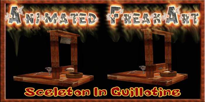 Second Life Marketplace - ANIMATED FREAKART SCELETON GUILLOTINE BOXED