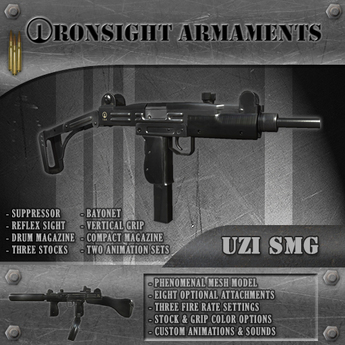 Second Life Marketplace - Ironsight Armaments - UZI SMG