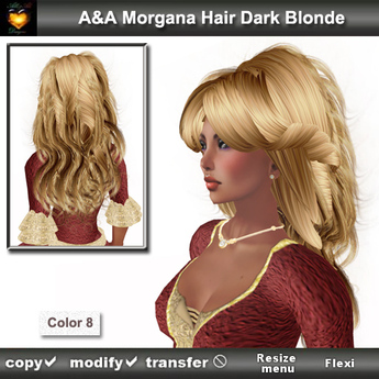 Second Life Marketplace - A&A Morgana Hair Dark Blonde (Color 8) wavy ...