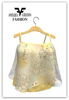 Second Life Marketplace - ::FAC:: Flower Spaghetti Top Yellow (MESH)