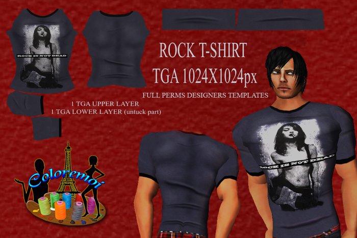 Second Life Marketplace - Rock grey t-shirt high quality TGA clothing ...