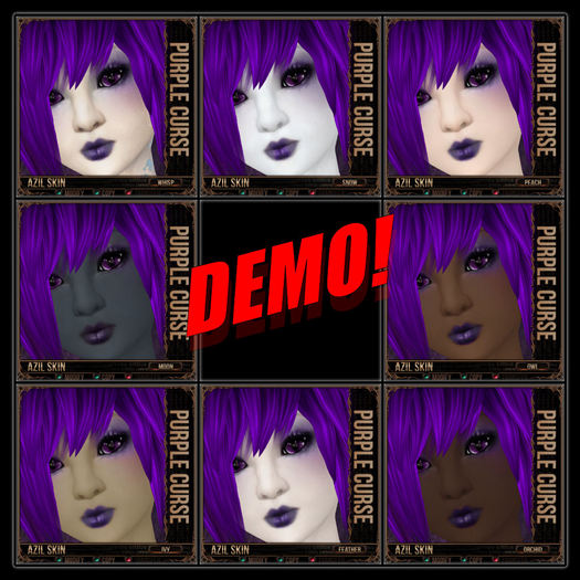 Second Life Marketplace - =^.^= Curious Kitties - Azil Skin - Purple ...