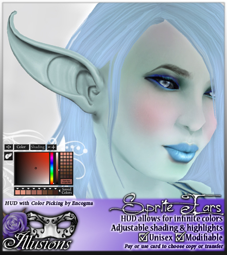 Second Life Marketplace - *~*Illusions*~* Sprite Elf Ears