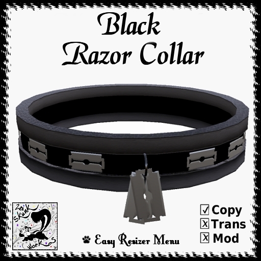 Second Life Marketplace - Black Razor Collar