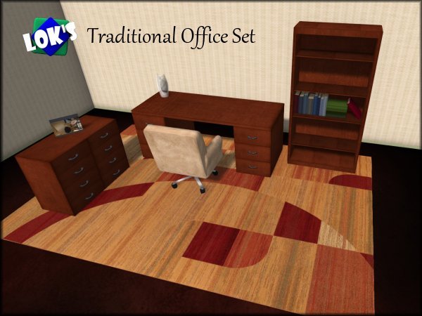 Second Life Marketplace - *Lok's* Traditional Office Set in Cherry