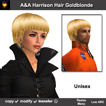 Second Life Marketplace - A&A Harrison Hair Goldblonde (Color 9) Low ...