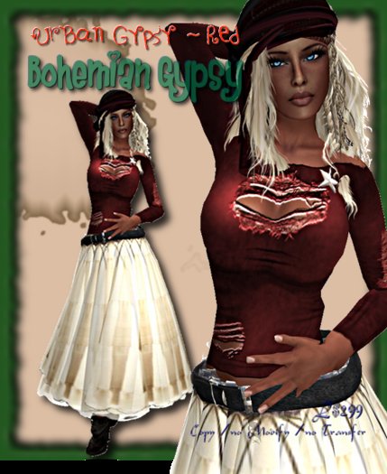 Second Life Marketplace - BOHEMIAN GYPSY - Urban Gypsy in Red (marketplace)