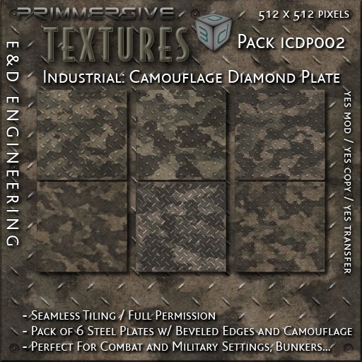 Second Life Marketplace - [ICDP002] 6 Heavy-Gauge Diamond Plate ...