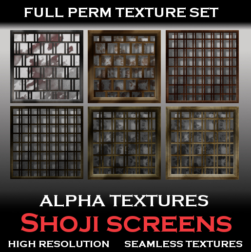 Second Life Marketplace - NightMaire Shoji Screens Textures