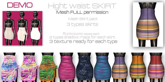 Second Life Marketplace - Ruxy-Full Permison MESH SKIRT Pack SAVE 25%