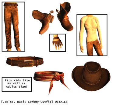 Second Life Marketplace - [.:R's:.] Basic Cowboy Outfit