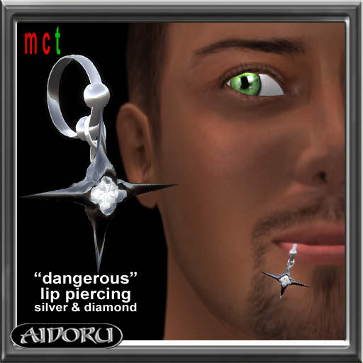 Second Life Marketplace - AIDORU "dangerous" labret lip piercing man