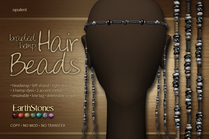 Second Life Marketplace - EarthStones Hemp Hair Beads - Opulent (BOX)