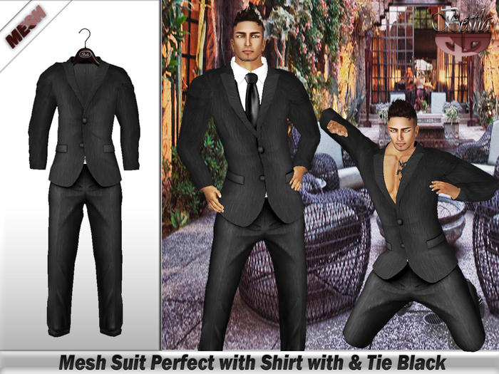 Second Life Marketplace - Bestla - Mesh Suit Perfect Black