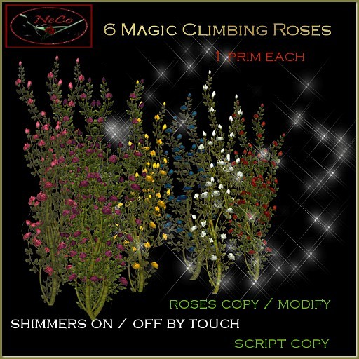 Second Life Marketplace - NeCo - 6 Magic Climbing Roses Set