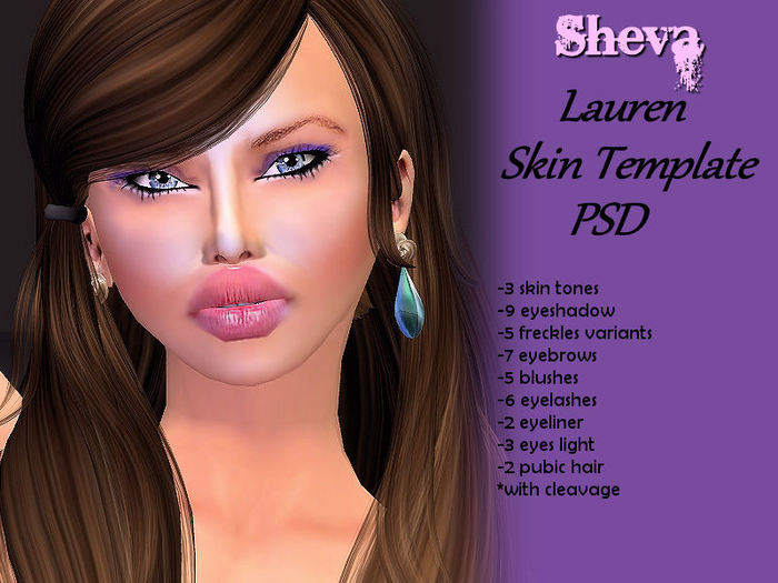 Second Life Marketplace - ***Sheva***Lauren Skin Creator Template PSD ...