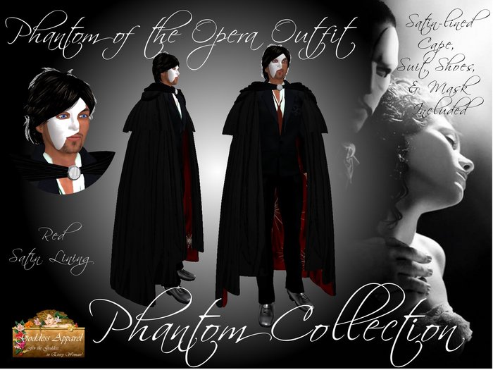 Second Life Marketplace - *Goddess* Phantom Outfit Black Cape with Red ...