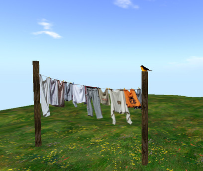 Second Life Marketplace - clothesline with bird