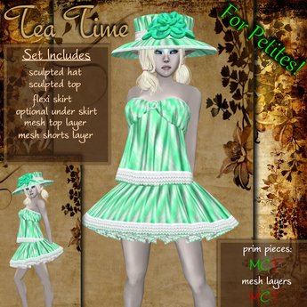 Second Life Marketplace - ThatChick's Petites Tea Time - Teal *For ...