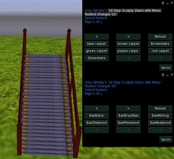 Second Life Marketplace - 16 Step Sculpty Stairs with Menu Texture ...
