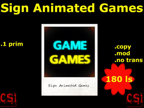Second Life Marketplace - Sign Animated Games (box)