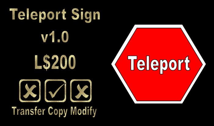 Second Life Marketplace - J&M Creations Teleport Sign v1.0