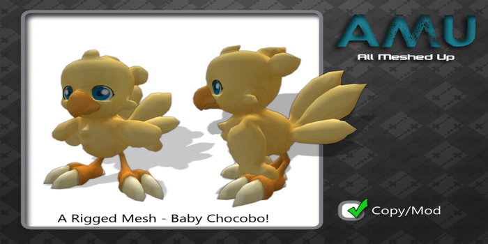 Second Life Marketplace - ARM - A Rigged Mesh - Baby Chocobo!