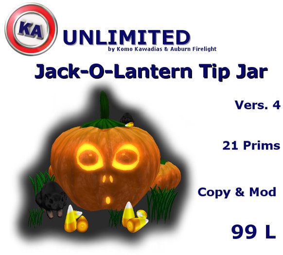Second Life Marketplace - KA Jack-O-Lantern (4) Tip Jar