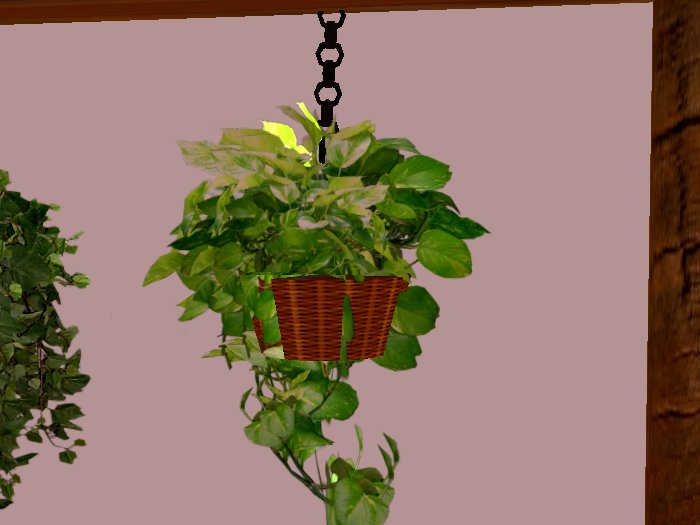 Second Life Marketplace - Sculpted Hanging Vine with Chain & Basket ...