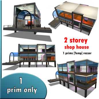 Second Life Marketplace - two storey storehouse, 1 Prim