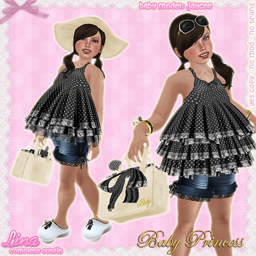 Second Life Marketplace - :*BABY*: Lina - Black - princess summer outfit