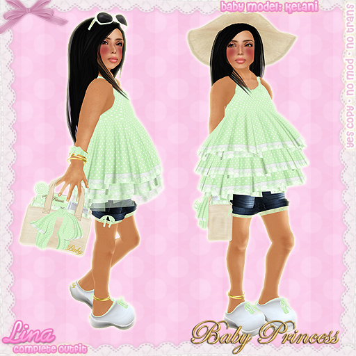 Second Life Marketplace - :*BABY*: Lina - Green - princess summer outfit