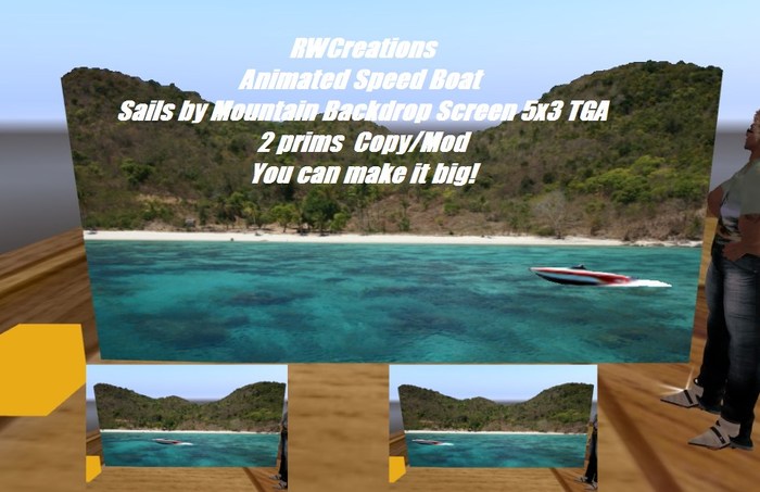 Second Life Marketplace - Animated Speed Boat Sails by Mountain ...