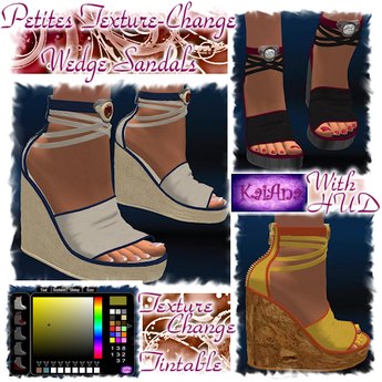 Second Life Marketplace - Shoes for Petites: Texture-Change Wedge ...
