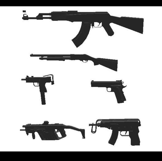 Second Life Marketplace - Textureless Mesh Gun Set #1 L$500 PROMO