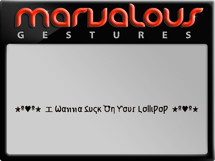 Second Life Marketplace - I WANNA SUCK ON YOUR LOLLIPOP GESTURE