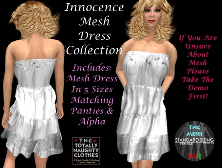 Second Life Marketplace - TNC Innocence Mesh Dress - White