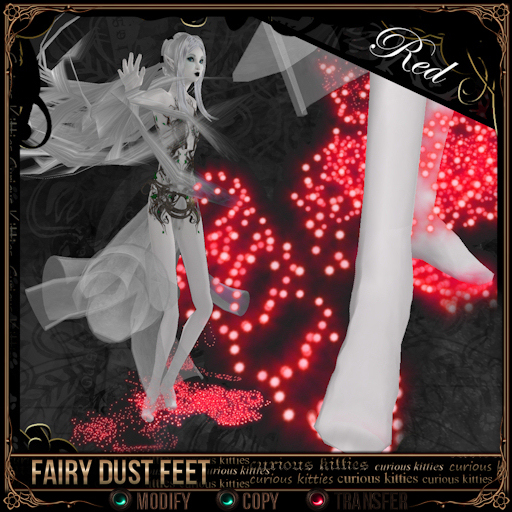Second Life Marketplace - =^.^= Curious Kitties - Fairy Dust Feet - Red
