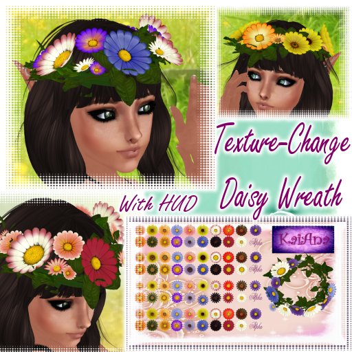 Second Life Marketplace - PETITES Texture-Change Daisy Wreath *FOR ...
