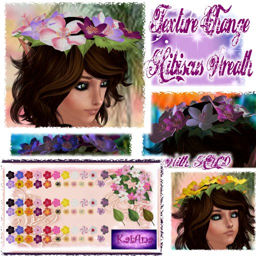 Second Life Marketplace - PETITES Texture-Change Hibiscus Wreath *FOR ...