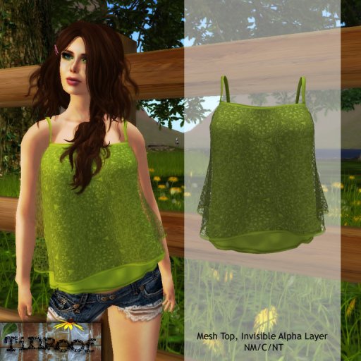 Second Life Marketplace - Mesh Crochet Top Green Apple
