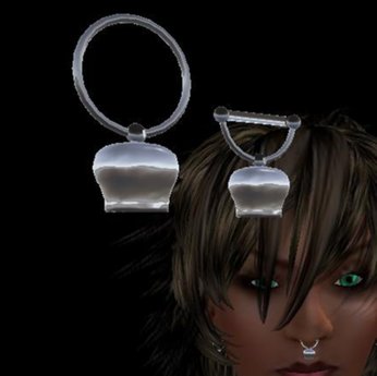 Second Life Marketplace - Truly's Silver Cowbell Rings Piercing Jewelry