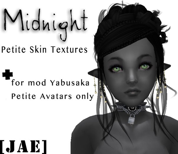 Second Life Marketplace - [JAE] Petite Female Midnight Drow Skin Kit